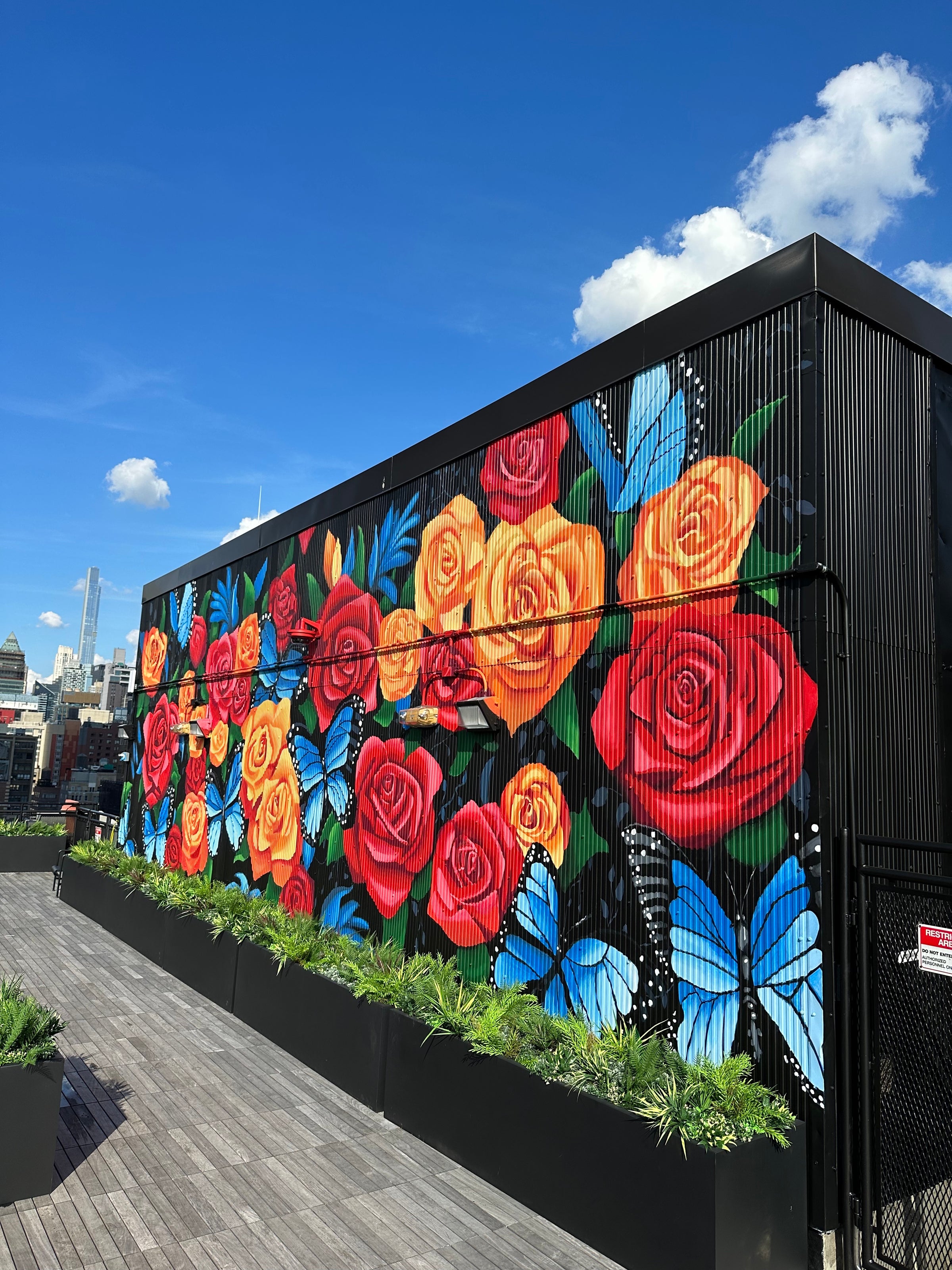 Large scale flower mural detail